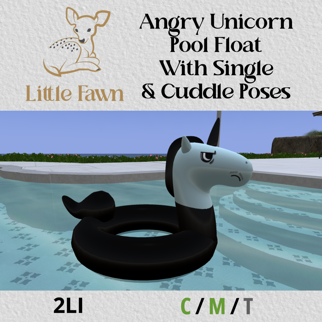 LF-Angry Black Unicorn Pool Float 2LI**ADD**